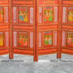 Wooden Indian Painted Screen, Room Divider, Partition Panel, Ethnic ...