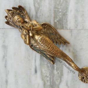 Brass Vintage Style Lady Door Handle With Folded Hands and - Etsy