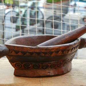 Vintage Old Wooden Mortar and Pestel, Okhal, Moosal, Moosali ...