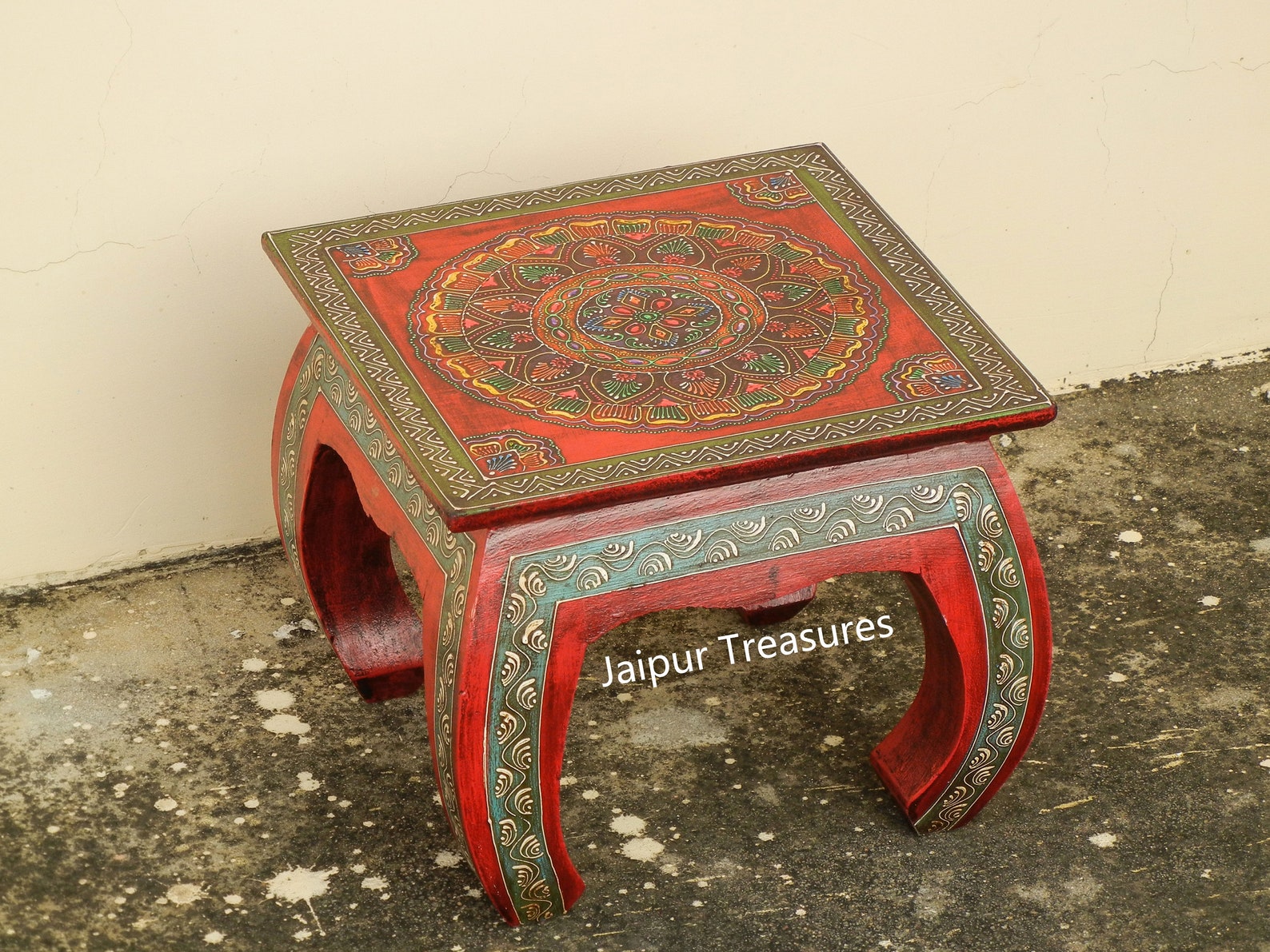 Wooden Indian Stool Footstool Ottoman Pouffe Bench chair | Etsy