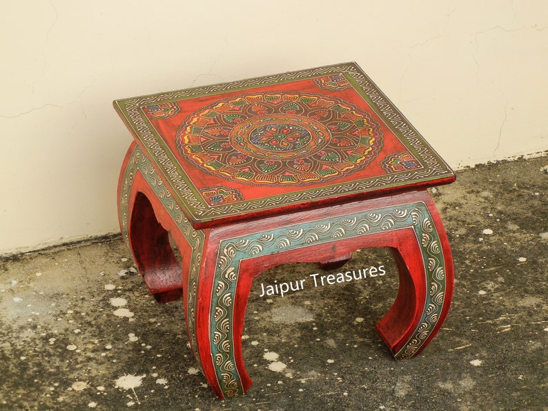 Wooden Indian Stool Footstool Ottoman Pouffe Bench Chair - Etsy