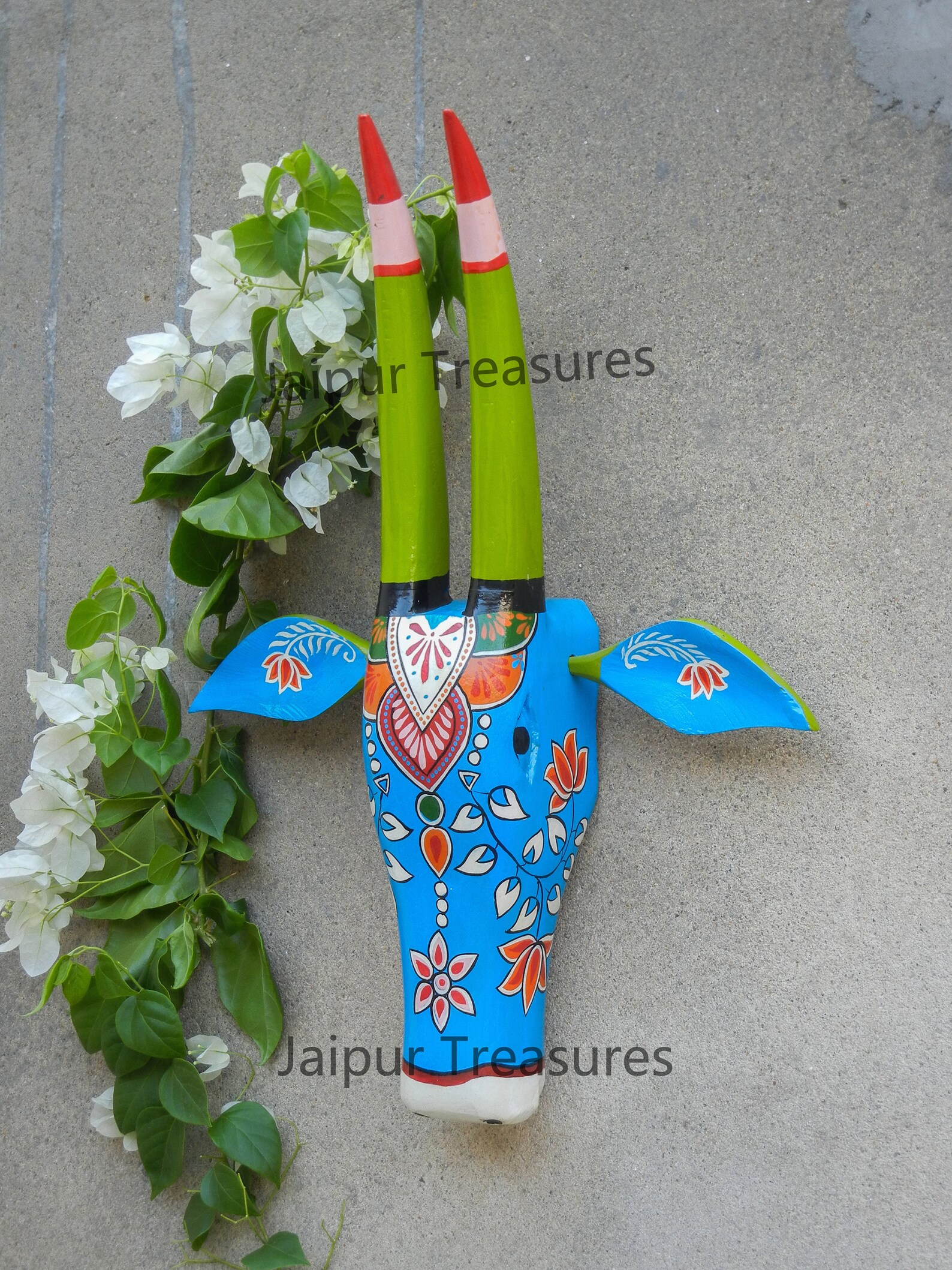 Wooden Cow Head Decorative Wall Decor Wall Hanging Ethnic - Etsy