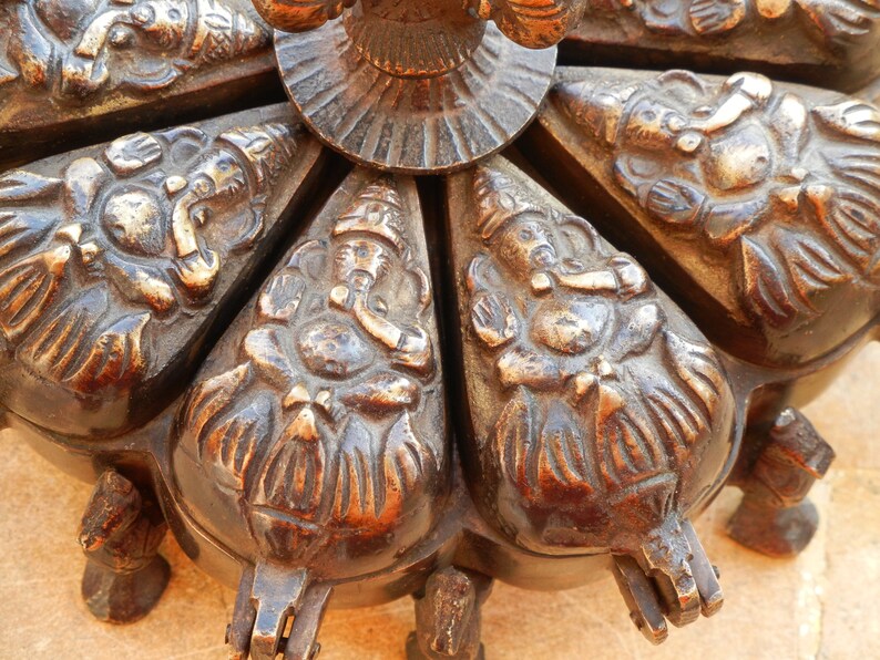 Brass Vintage Style Indian Ganesha Box 9 Compartment Box - Etsy