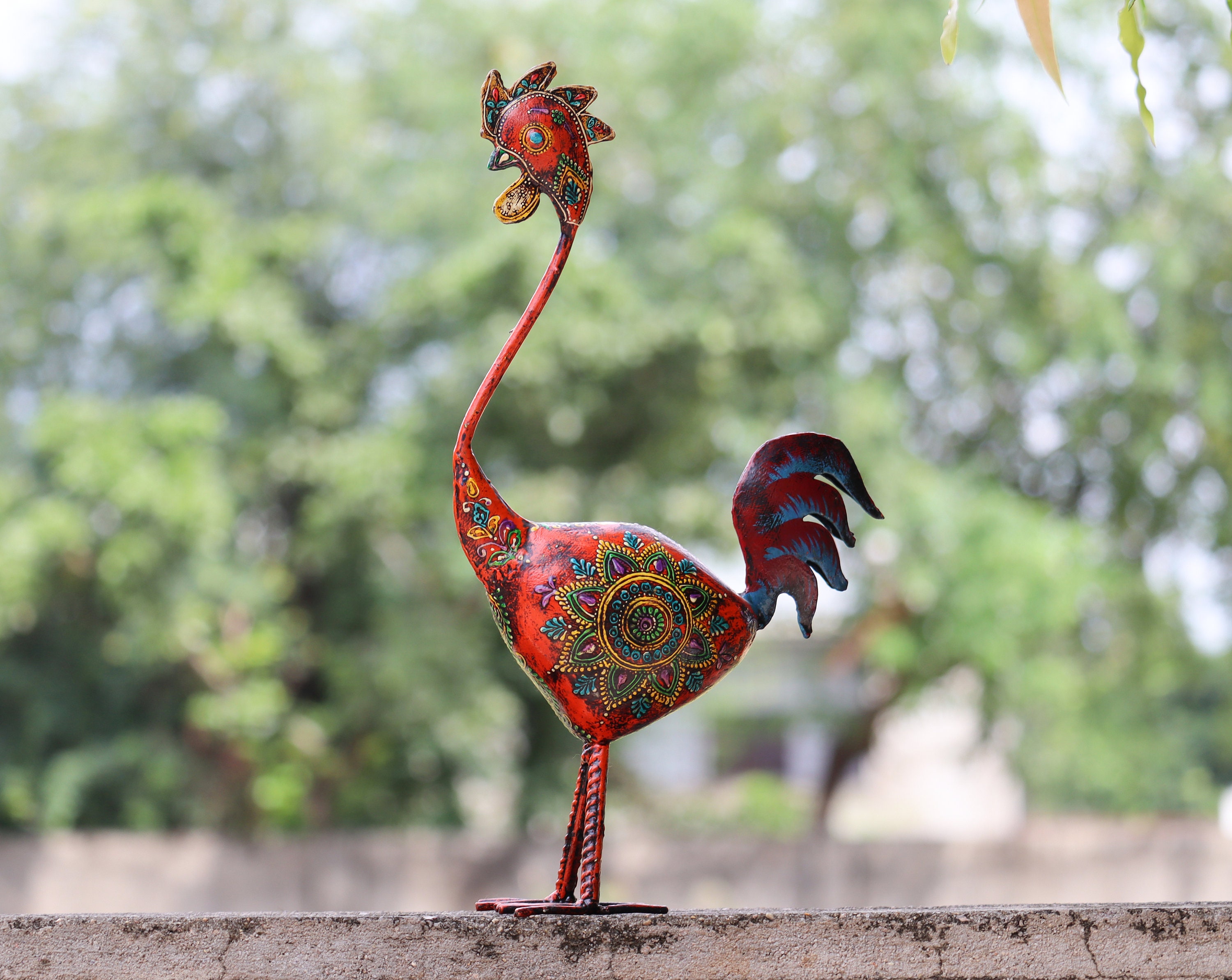 Wooden & Metal Hen Chicken Statue Figure Showpiece | Etsy