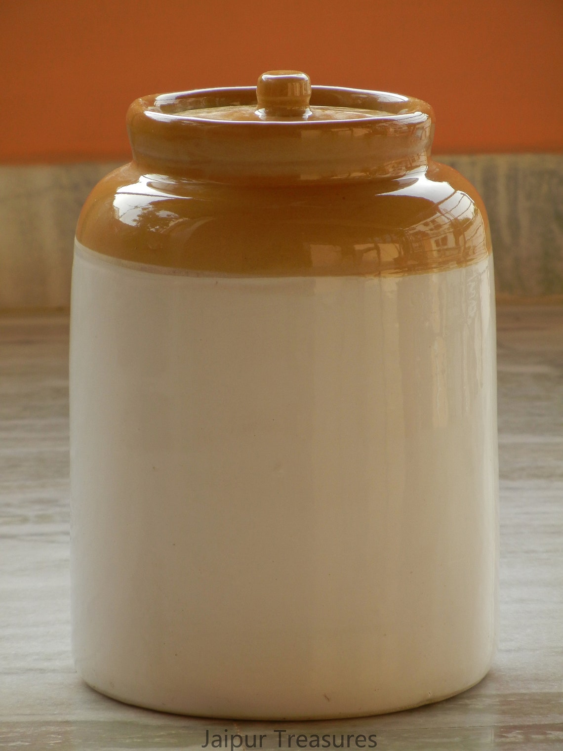 Ceramic Handmade Indian Pickle Jar, Achaar Barni, Container, Canister ...