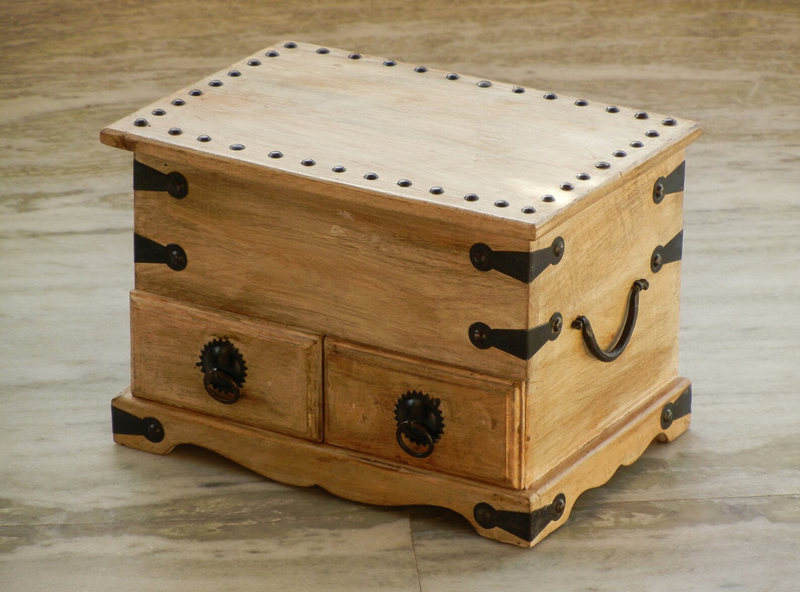 Wooden & Iron Fitted Jewelry Box Treasure Box Miniature - Etsy