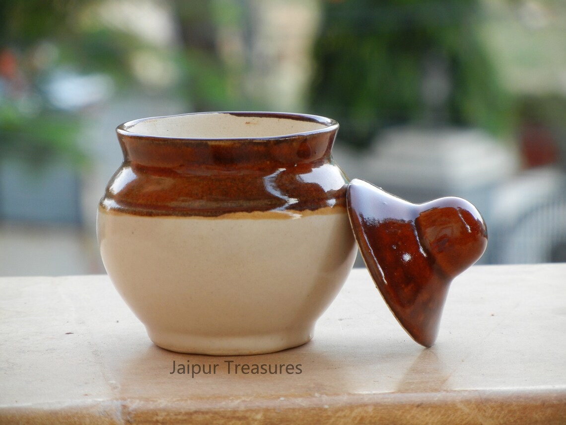 Ceramic Handmade Indian Pickle Jar Achaar Barni Container - Etsy