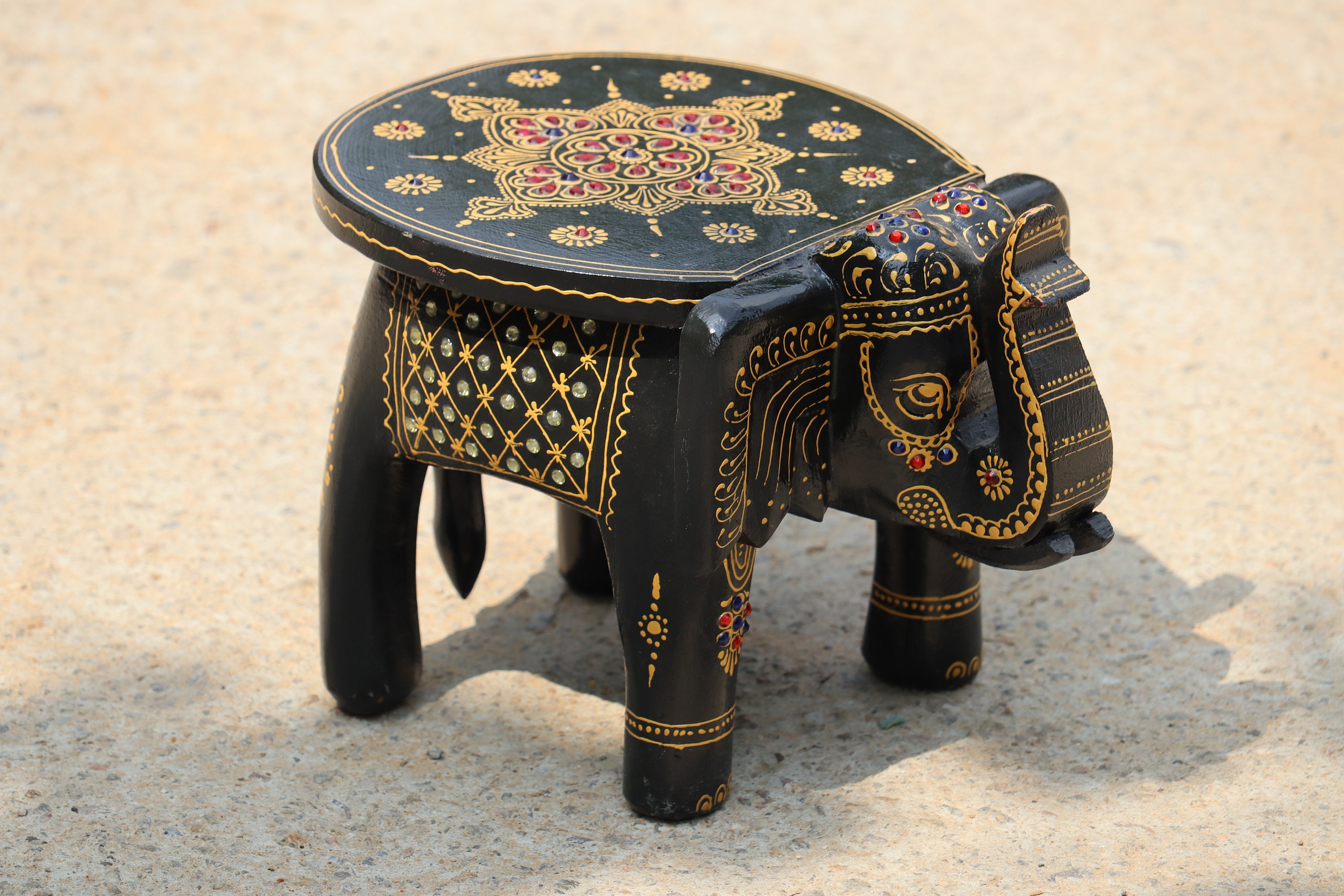 Wooden Elephant Stool Side Table End Table Footstool - Etsy