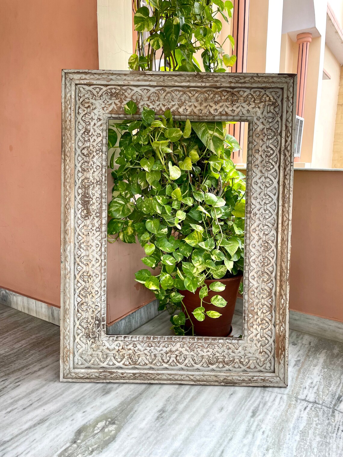 Wooden Hand Carved Frame Jharokha Distress Rustic Finish - Etsy