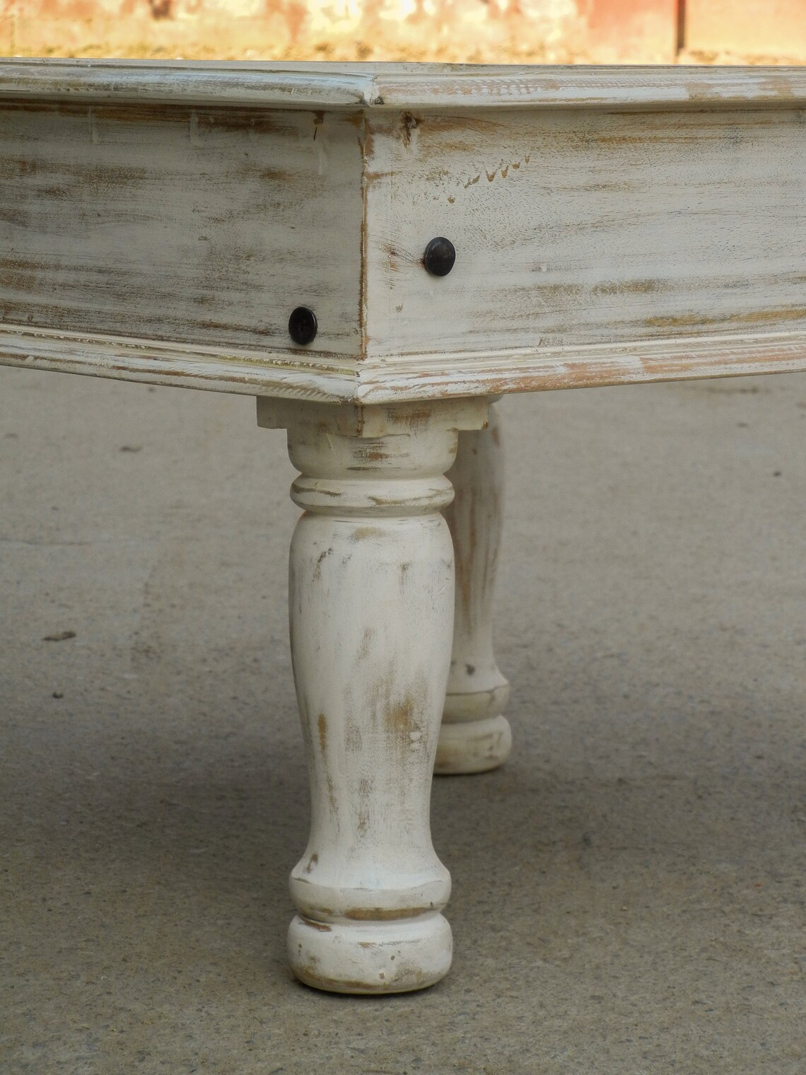 Wooden Distressed Coffee Table Square Side, End Table Handmade Indian ...