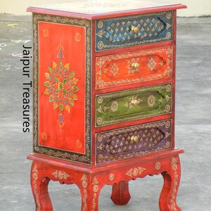 Wooden 4 Drawer Chest, Bedside Table, Storage Table, Chest of Drawer ...