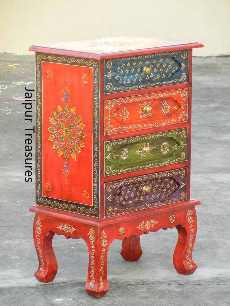 Wooden 4 Drawer Chest Bedside Table Storage Table Chest Of | Etsy