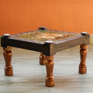 Wooden Pidha Chair, Pouffe, Ottoman, Low Seat, Stool, Footstool, Chair ...