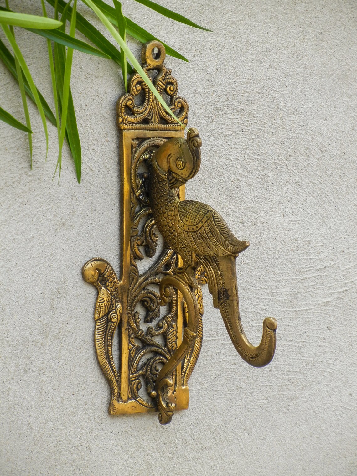 Brass Peacock Wall Hanger Vintage Style Wall Hanging Wall - Etsy