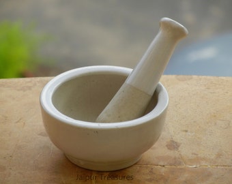 Marble Mortar and Pestle Okhal Moosal Moosali Traditional | Etsy