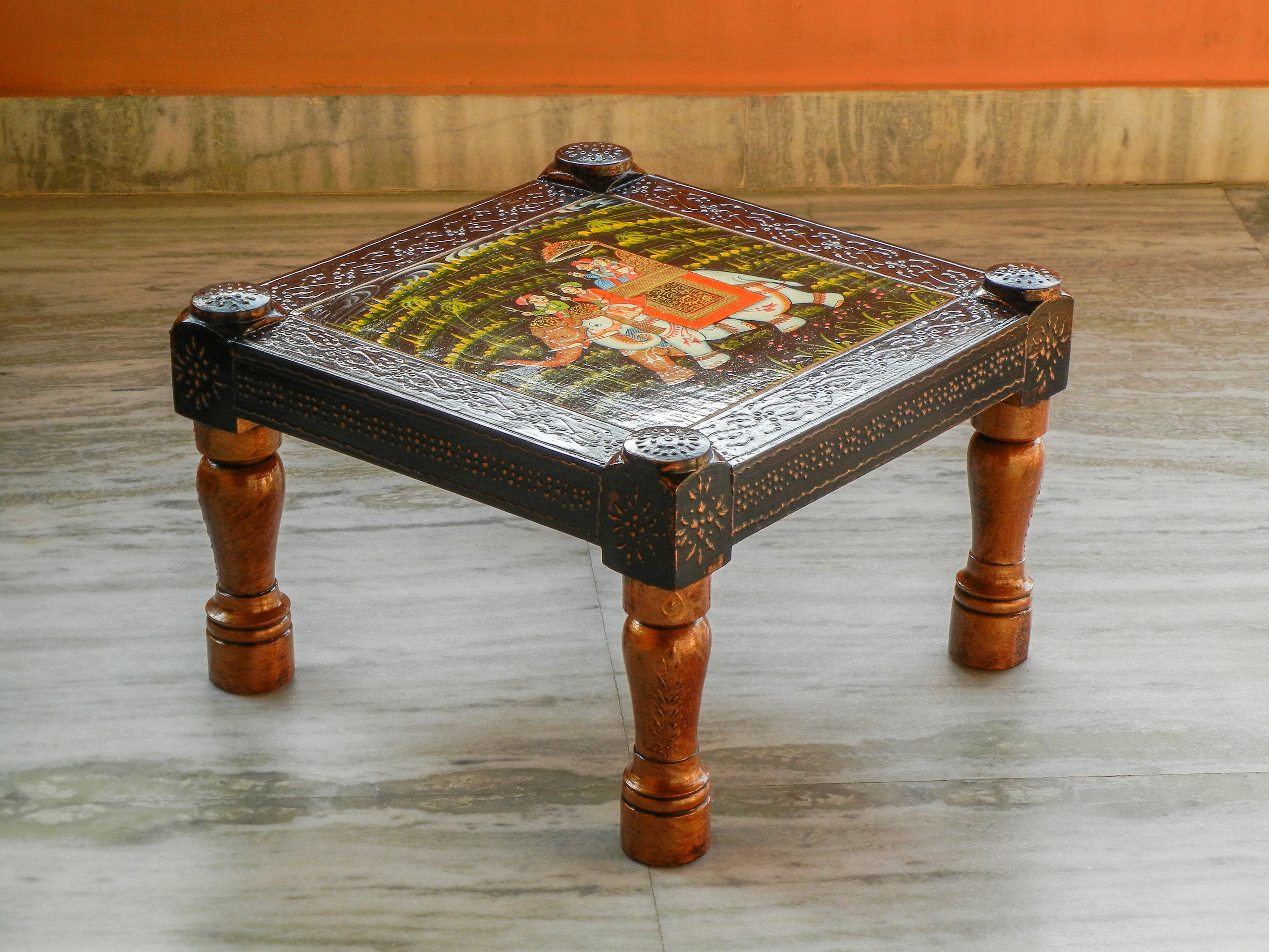 Wooden Pidha Chair Pouffe Ottoman Low Seat Stool - Etsy