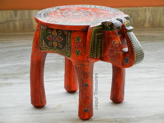 Wooden Elephant Stool Side Table End Table Footstool - Etsy