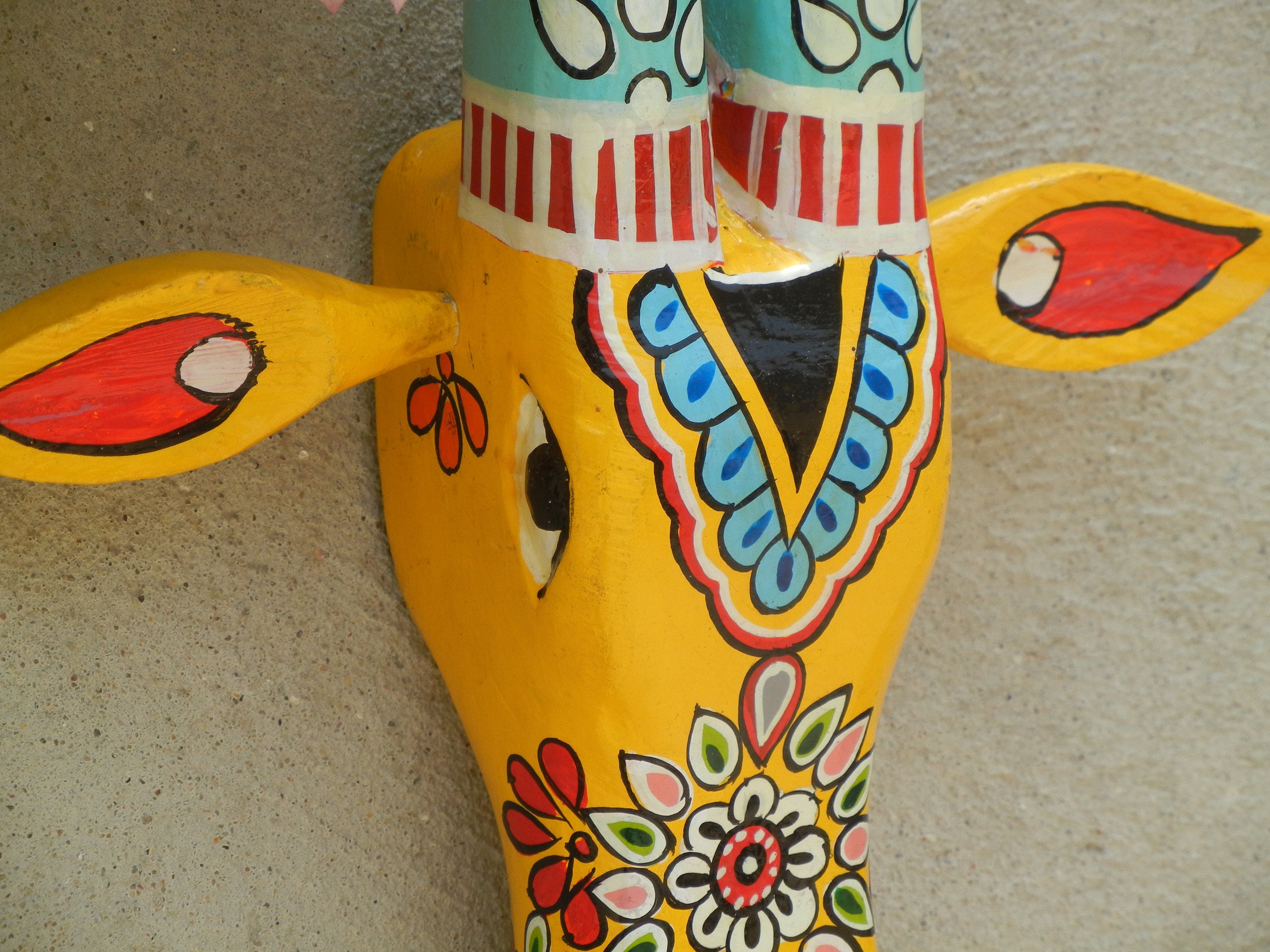 Wooden Cow Head Decorative Wall Decor, Wall Hanging, Ethnic Indian ...