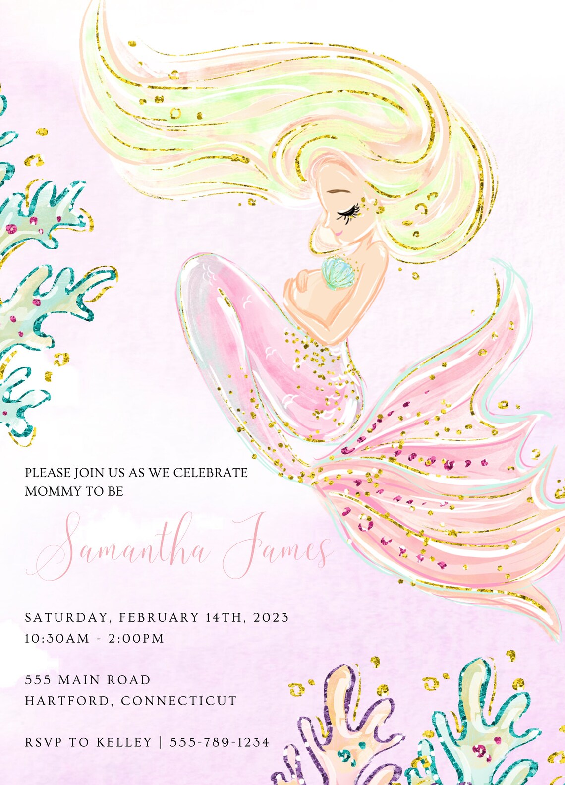 Baby Mermaid Baby Shower Invitation, Merbaby Baby Shower Invitations ...