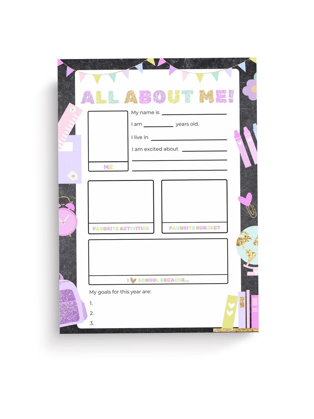 First Day of School Printables All About Me Interviews for First Day of ...