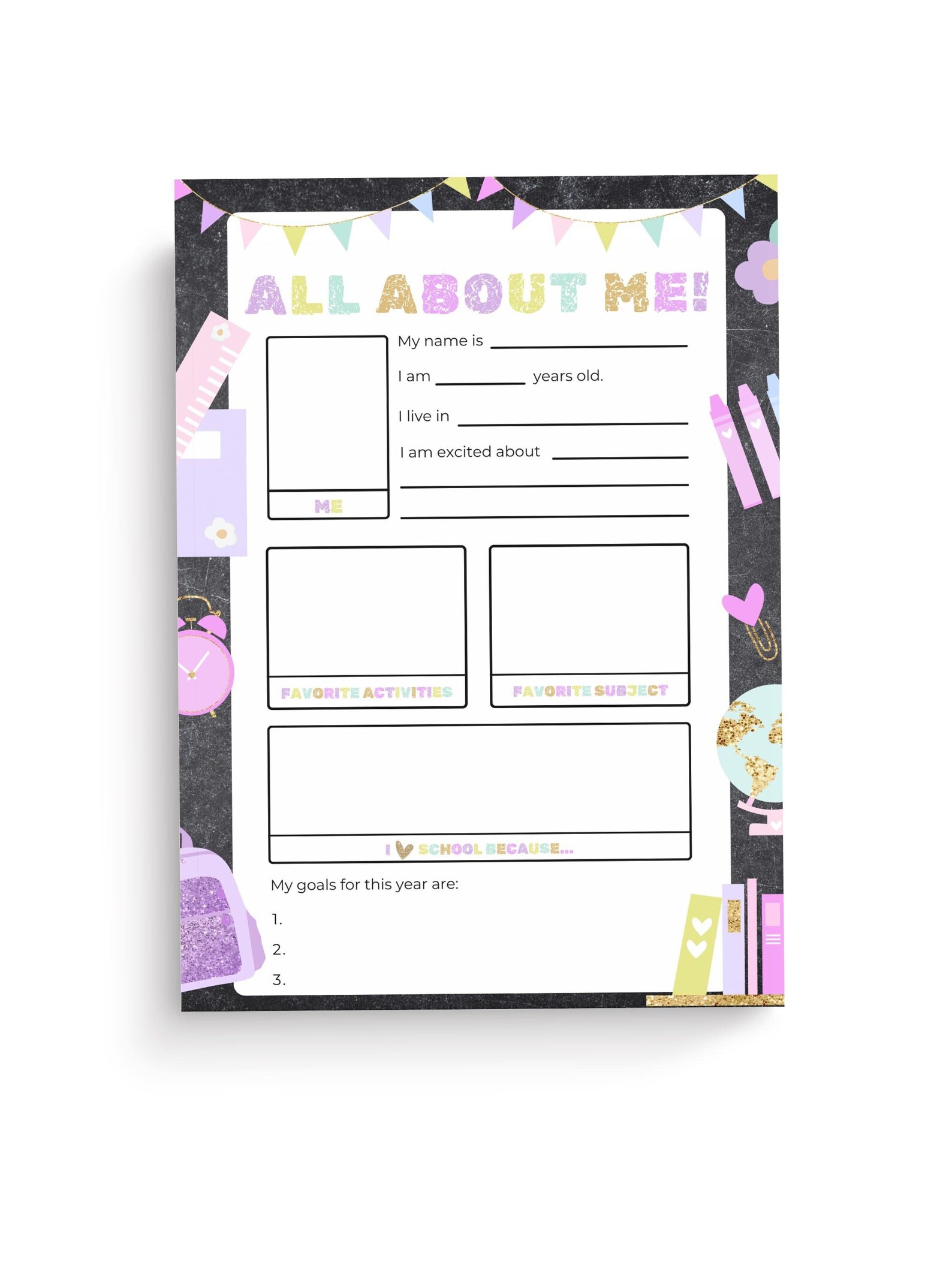 First Day of School Printables All About Me Interviews for First Day of ...