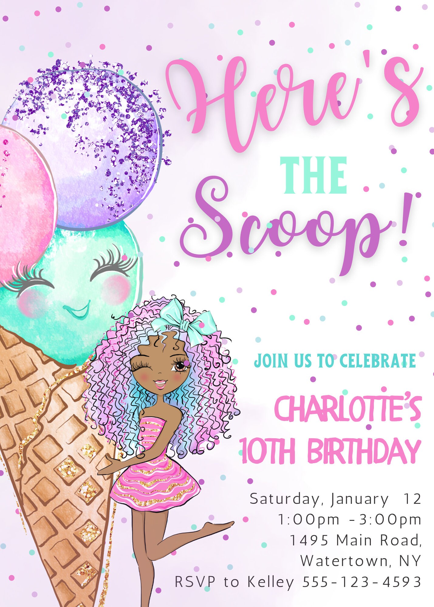 Editable Scream for Ice Cream Invitation, Scream for Ice Cream Template ...