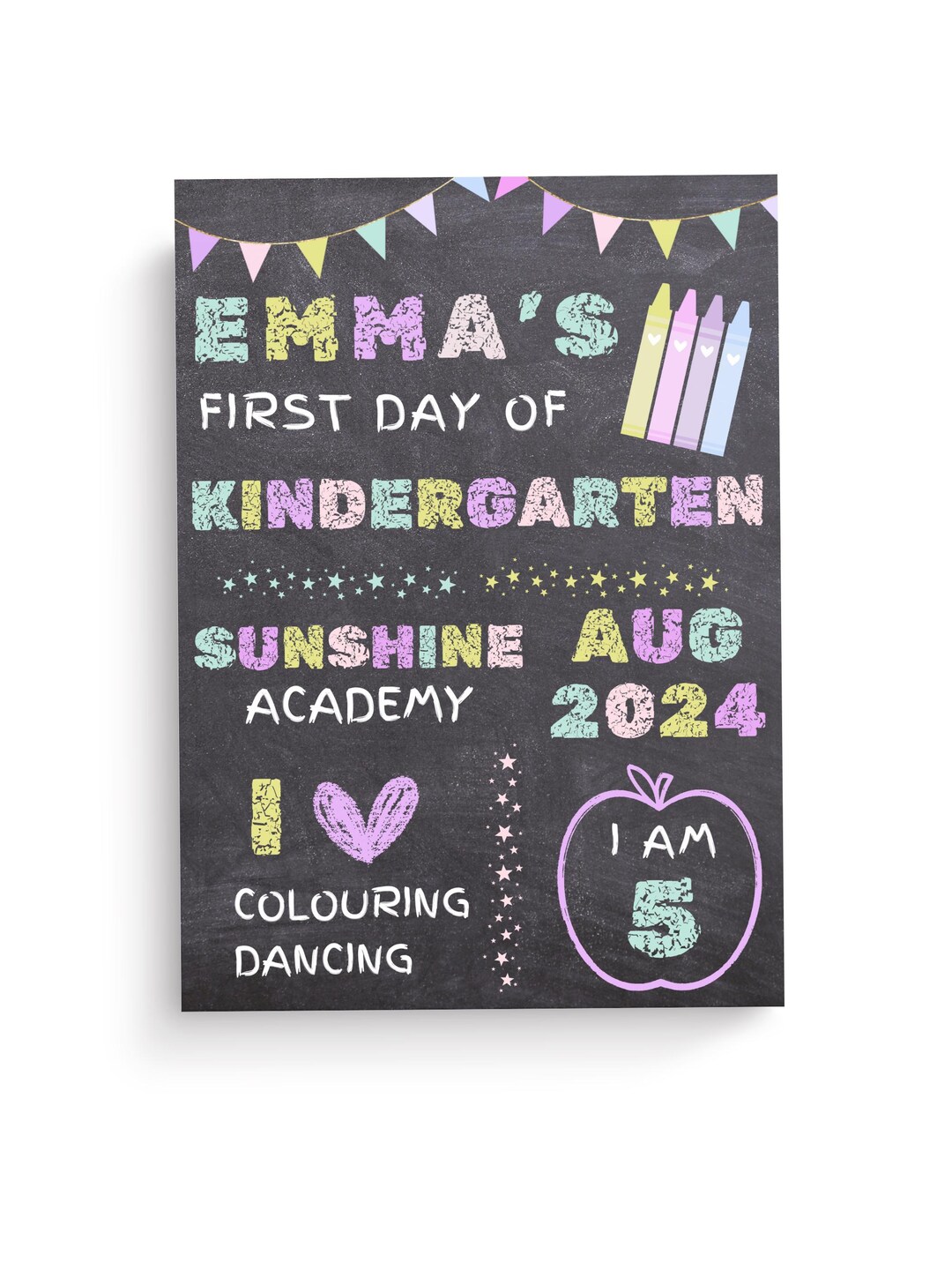 Girl First Day of School Sign Chalk Back to School Sign Pink First Day ...
