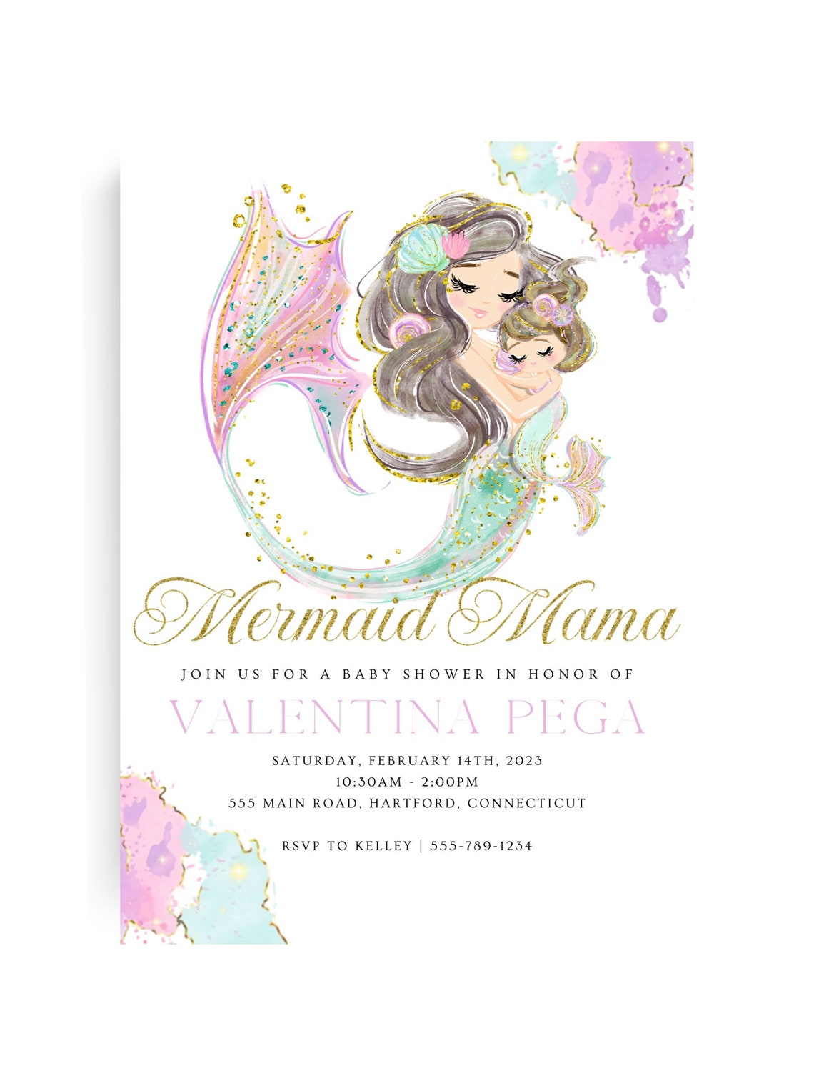 Baby Mermaid Baby Shower Invitation, Merbaby Baby Shower Invitations ...