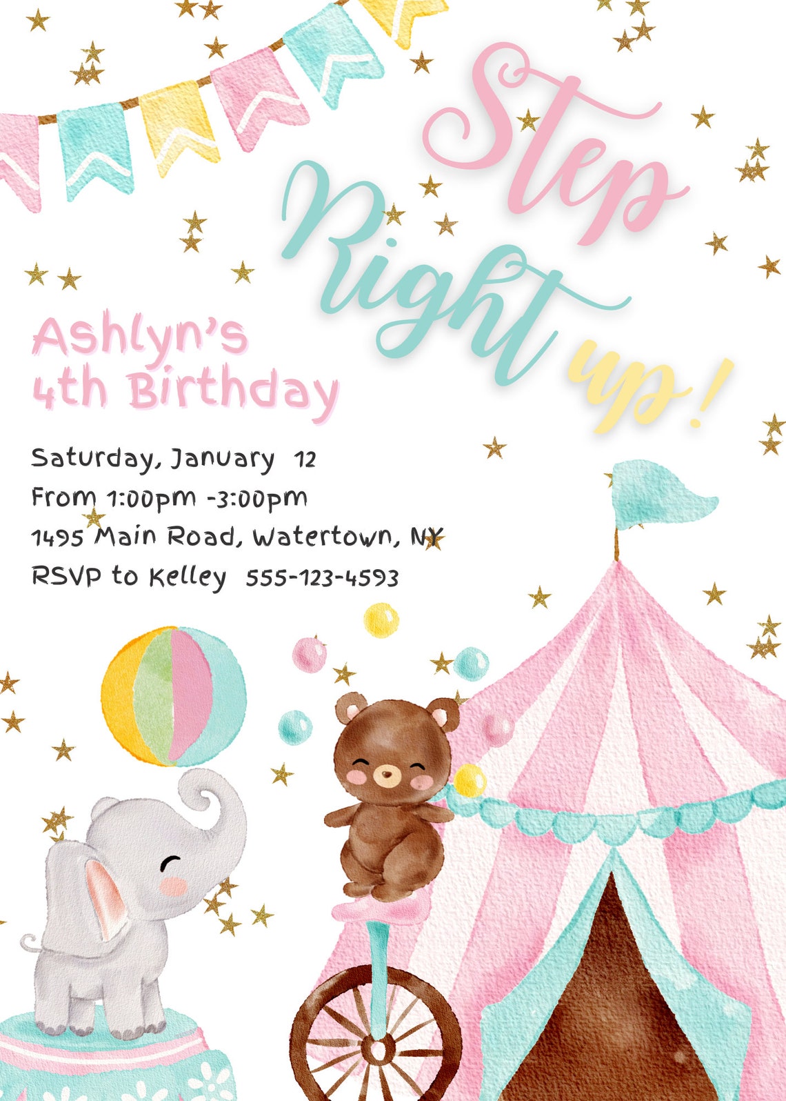 Carnival Birthday Invitation, Circus Birthday Invitation, Carnival ...