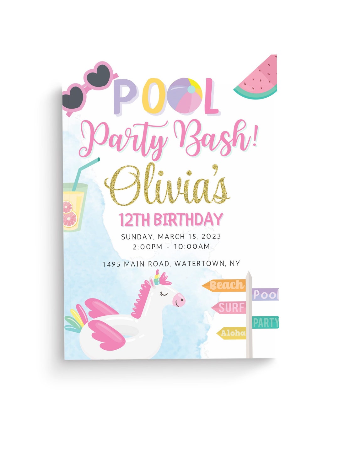 Pool Party Summer Birthday Party | Pool Themed Birthday Party, Girls ...