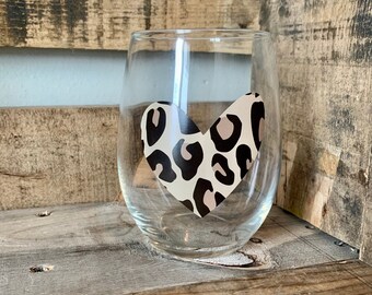 Cheetah Wine Glass - Etsy