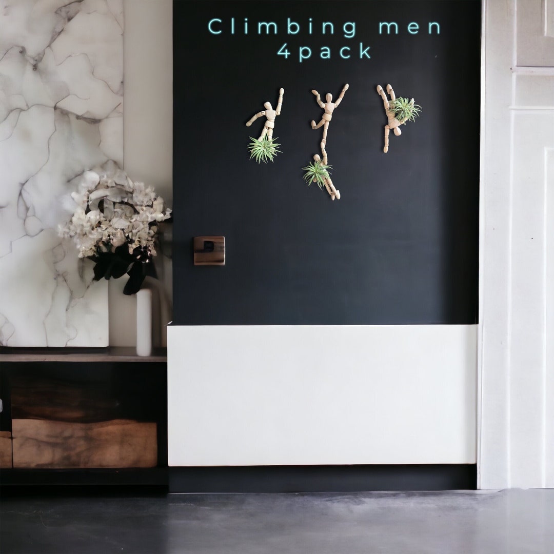 Wood Wall Art Decor Climbing Man Wall Art Wooden Living Wall Hanging ...