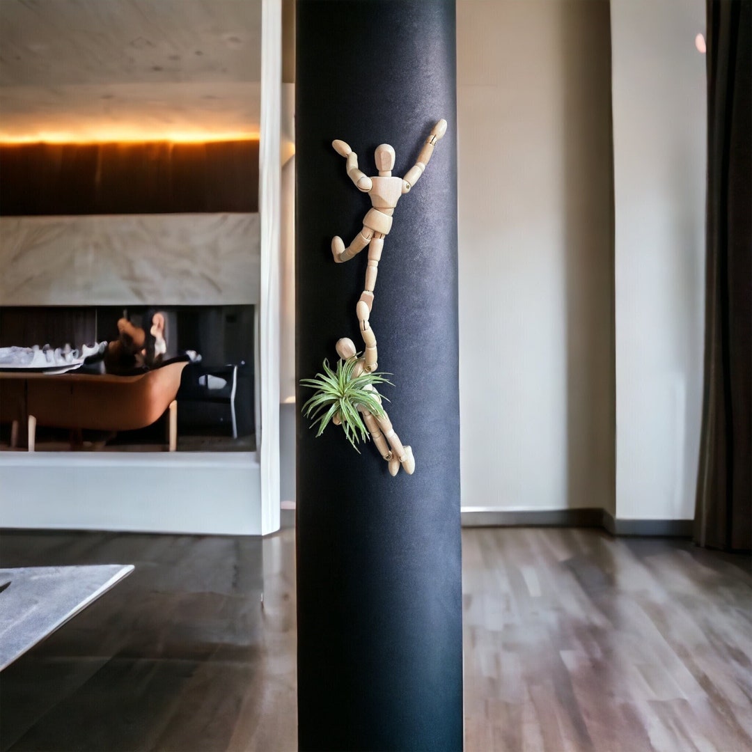 Climbing Man Wall Art - Wood Wall Art Decor - Living Art Wall Decal ...