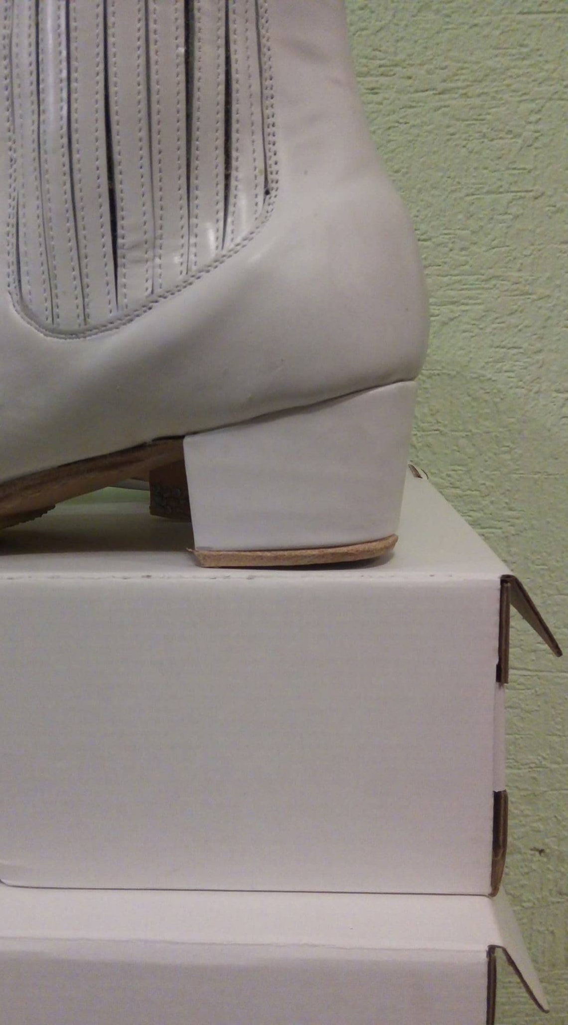 White Leather Classic Charro Folklorico Dance Boots Botin De Baile ...