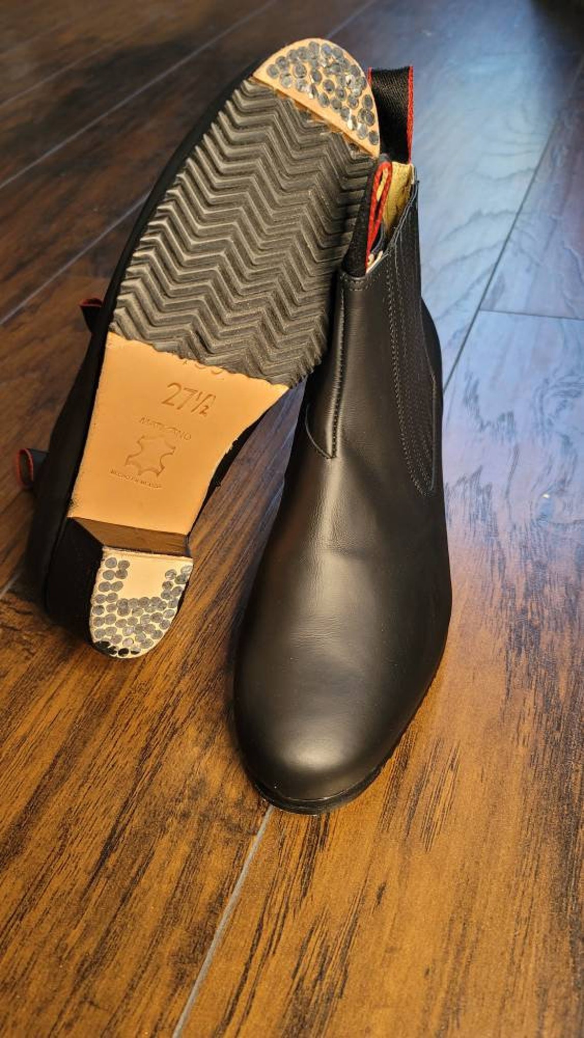 Black Leather Classic Charro Folklorico Dance Boots Botin De Baile ...