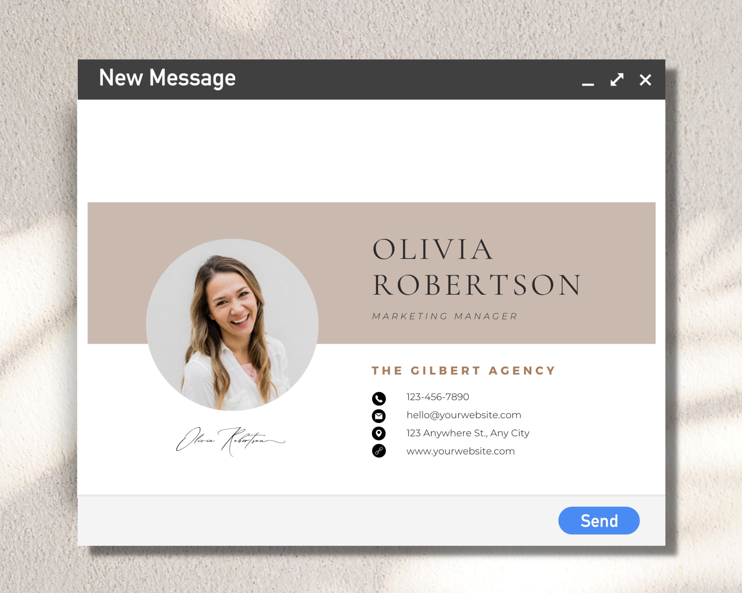 Editable Professional Email Signature Template for Gmail and - Etsy