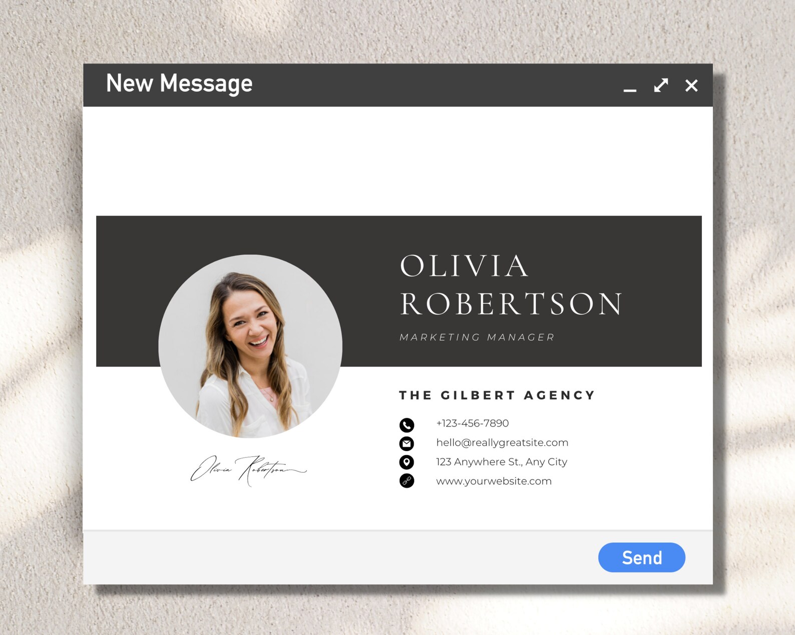 Editable Professional Email Signature Template for Gmail and Outlook ...