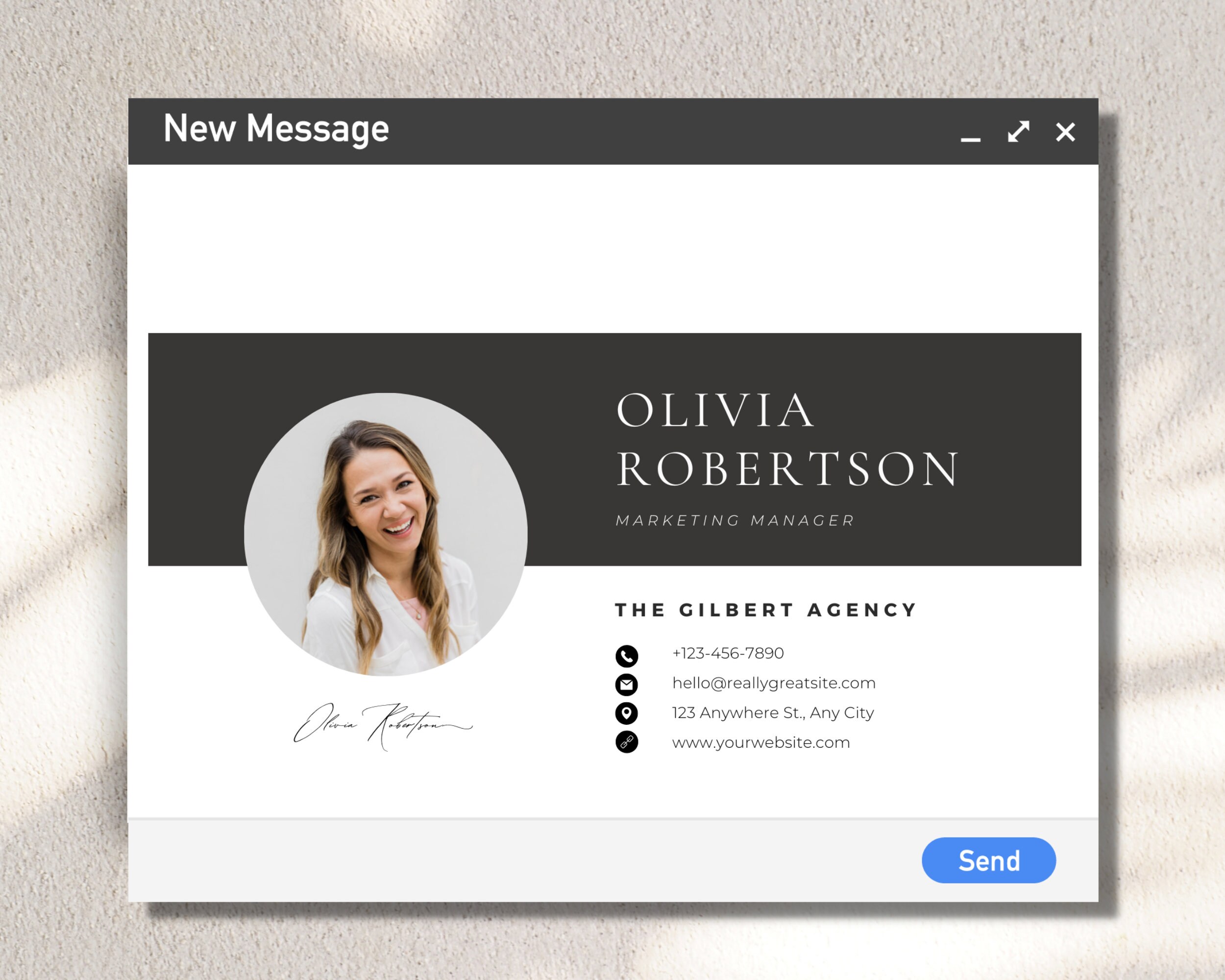 Editable Professional Email Signature Template for Gmail and Outlook ...