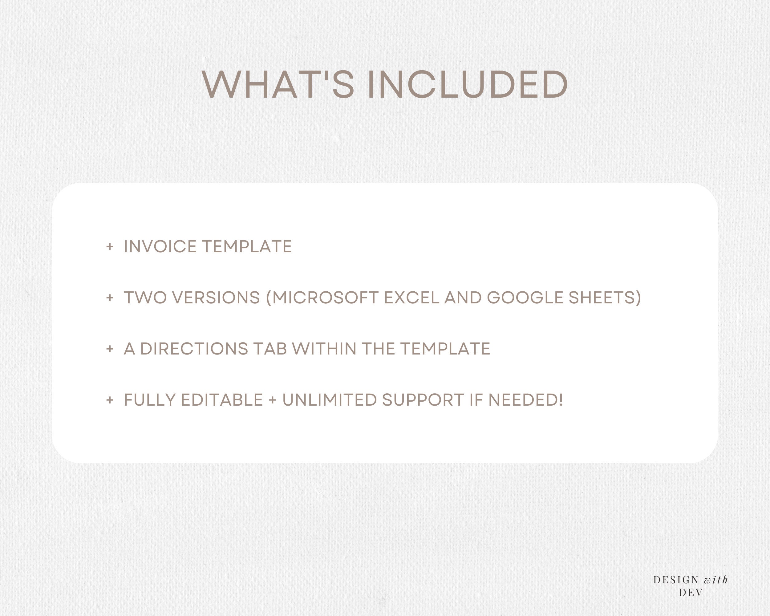 Invoice Template With Logo, Editable Spreadsheet for Small Business ...