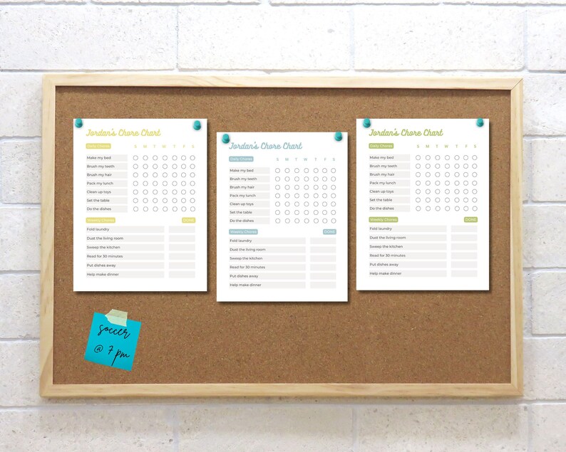 Kids Printable Chore Chart for Learning Responsibility Through Reward 8 ...