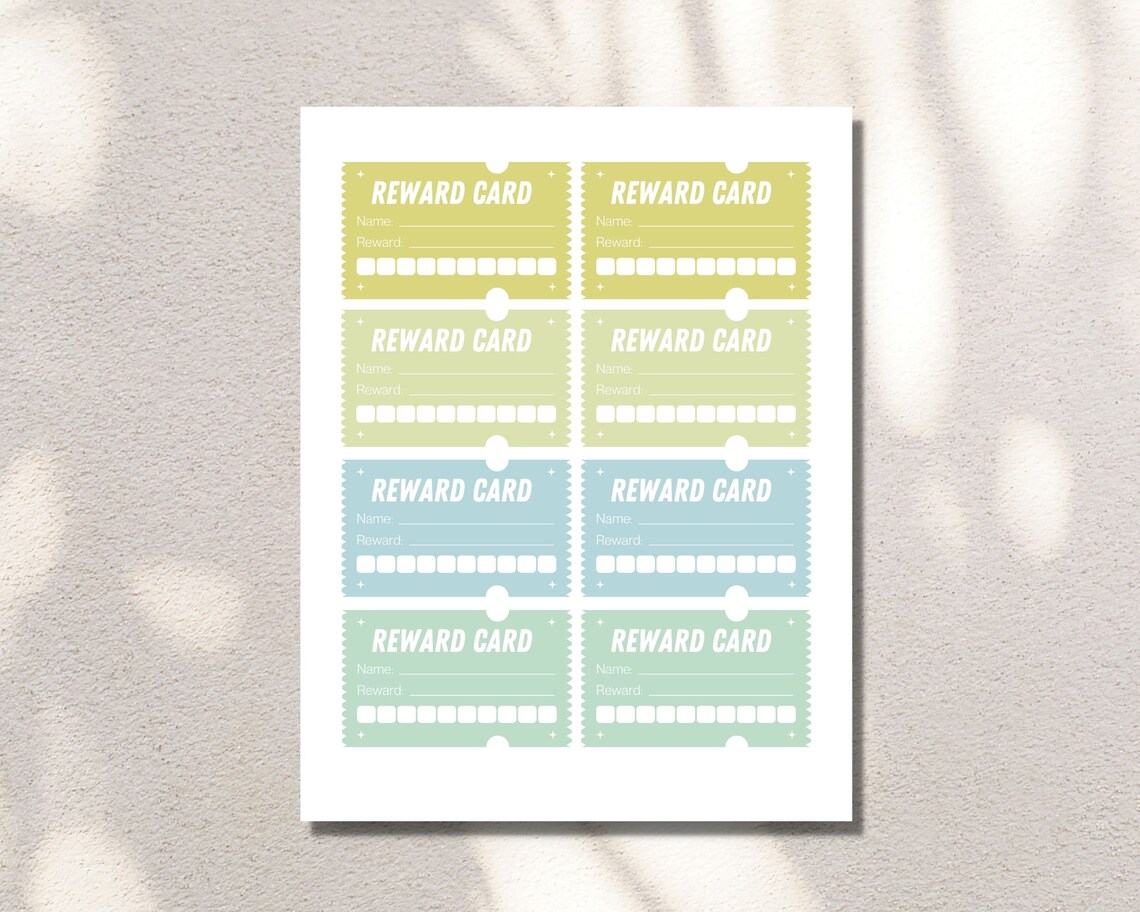 Kids Printable Reward Card Coupon for Chores - Etsy Kids Printable Reward Card Coupon for Chores - Etsy
