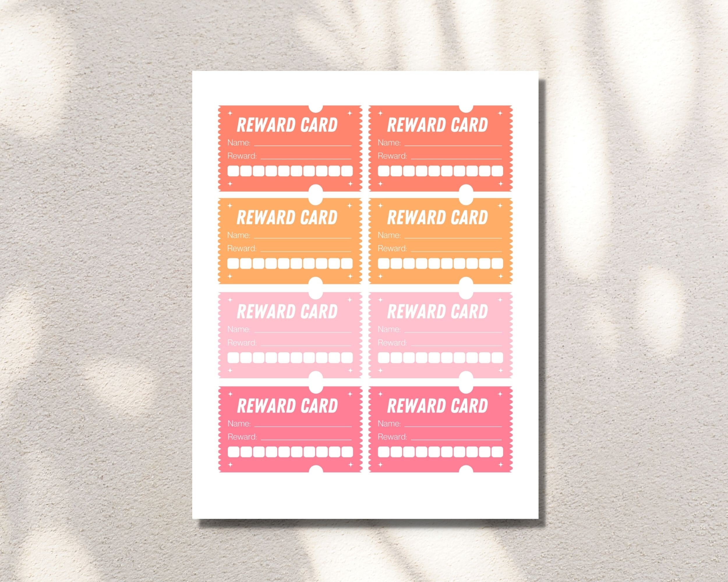 Kids Printable Reward Card Coupon for Chores - Etsy Kids Printable Reward Card Coupon for Chores - Etsy