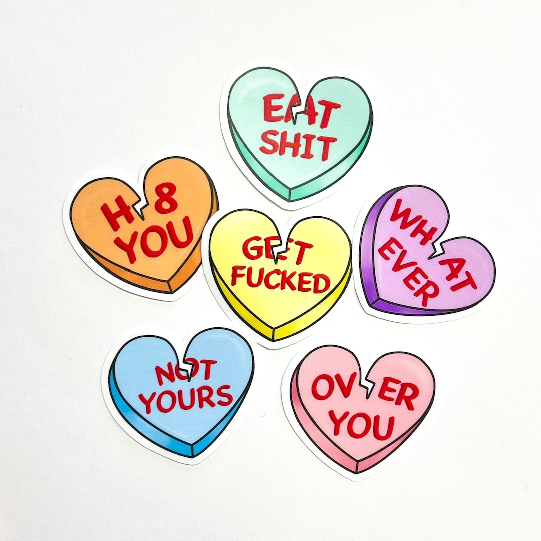Heartbreak Conversation Hearts Sticker Pack - Etsy