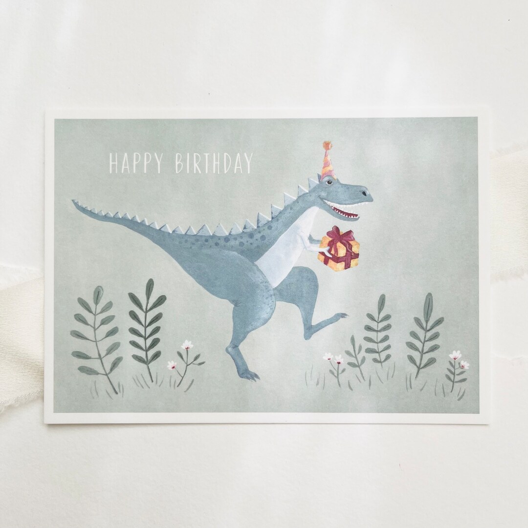 Postcard Dino A6 Card Children's Birthday Postcard Children's Postcard ...