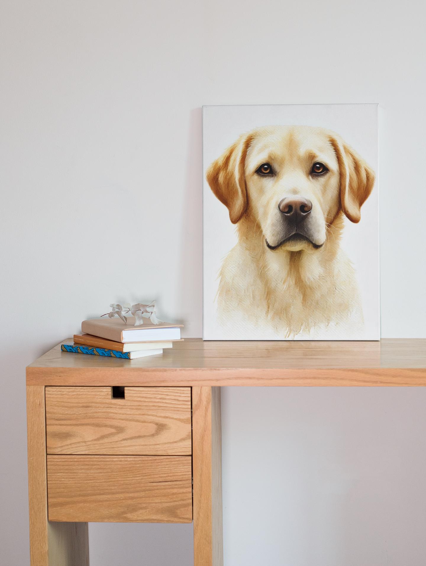 Yellow Labrador Retriever Portrait - Digital Watercolour Art Download ...