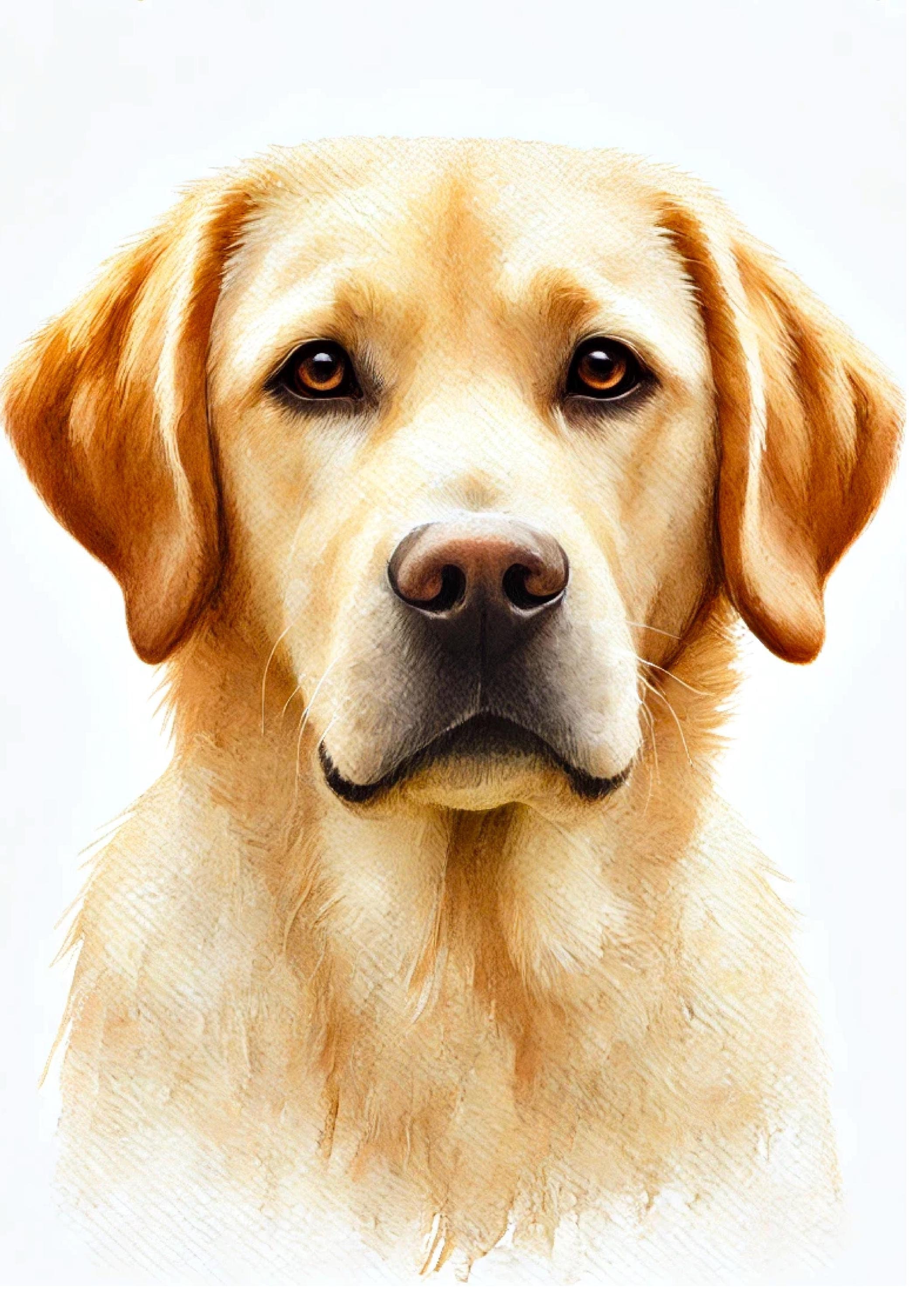 Yellow Labrador Retriever Portrait - Digital Watercolour Art Download ...