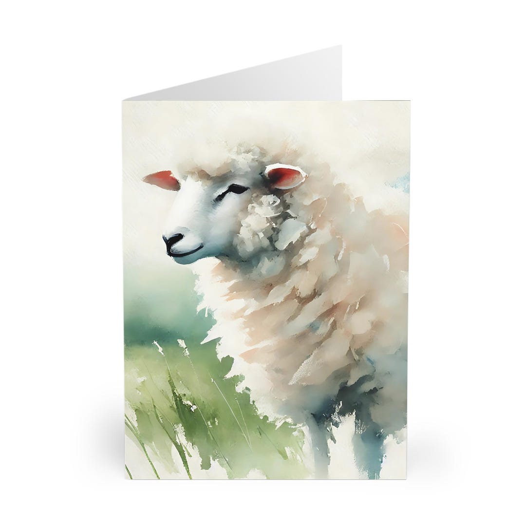 Watercolour Sheep Greeting Cards (5 Pack) - Blank Cards for Birthdays ...