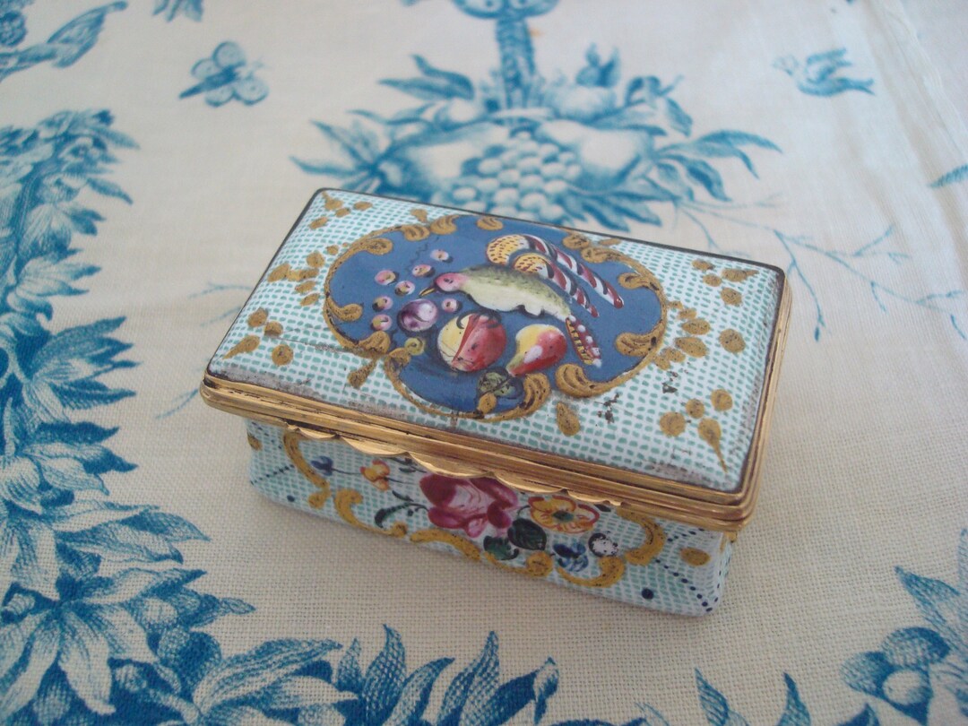 Antique Snuff Box 18th Collectible Enameled Copper Box - Etsy