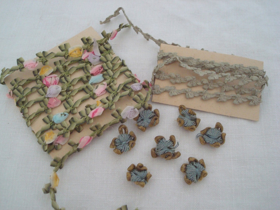 Set of Old Rococo Silk Ribbons and Trimmings Flowers - Etsy