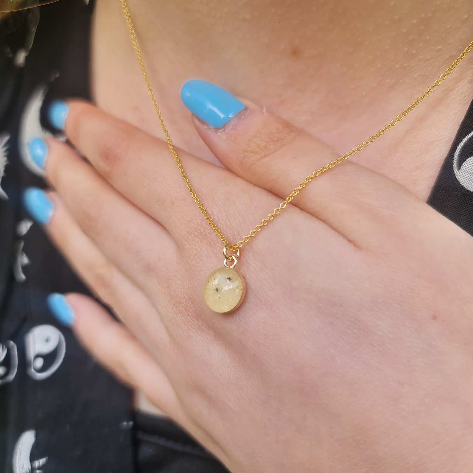 Genuine Real Moon Dust Necklace - Gold Necklace - Moon Dust Pendant ...